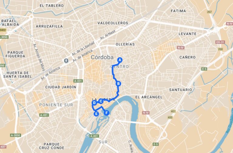 Tourist Map of Córdoba (Spain)